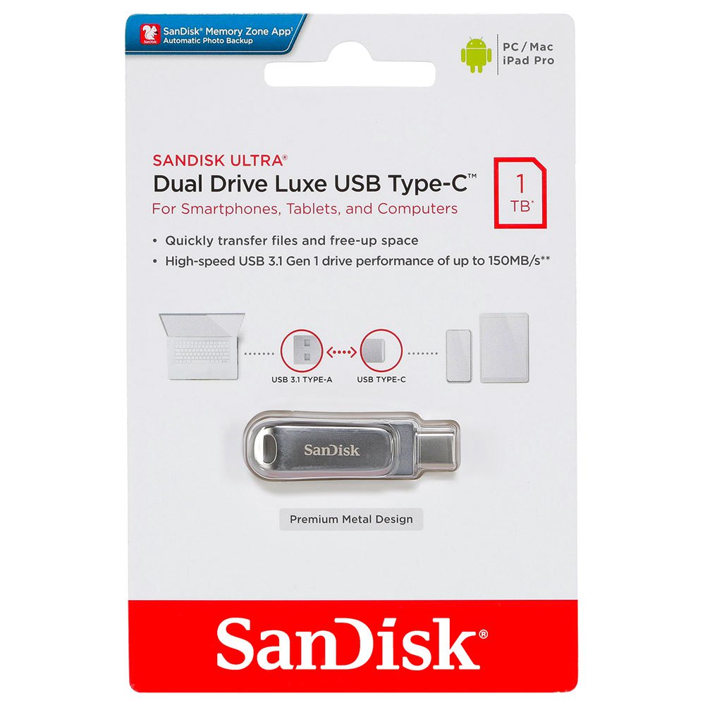 SanDisk Ultra Dual Drive Luxe USB 3.1 Flash Drive (USB Type-C / Type-A